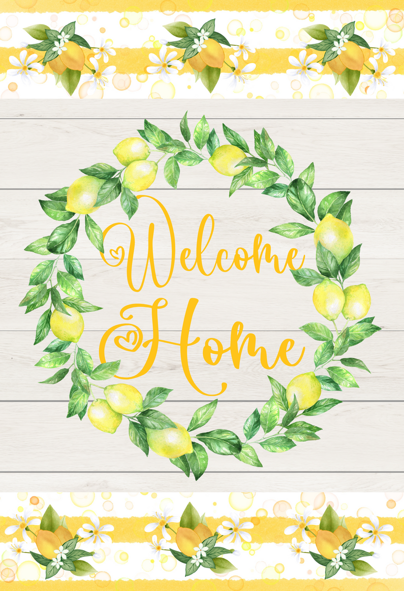 Welcome Home Lemons rectangle, Wreath Sign – Hot Mesh Mom Shop