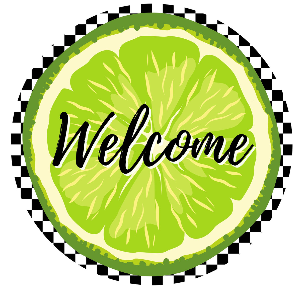 Welcome Lime Check - Wreath Sign – Hot Mesh Mom Shop