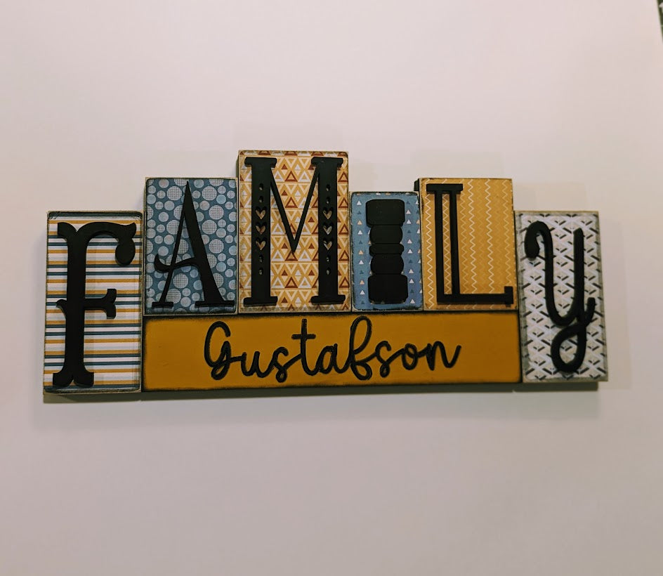 Family 3D word block – Hot Mesh Mom Shop