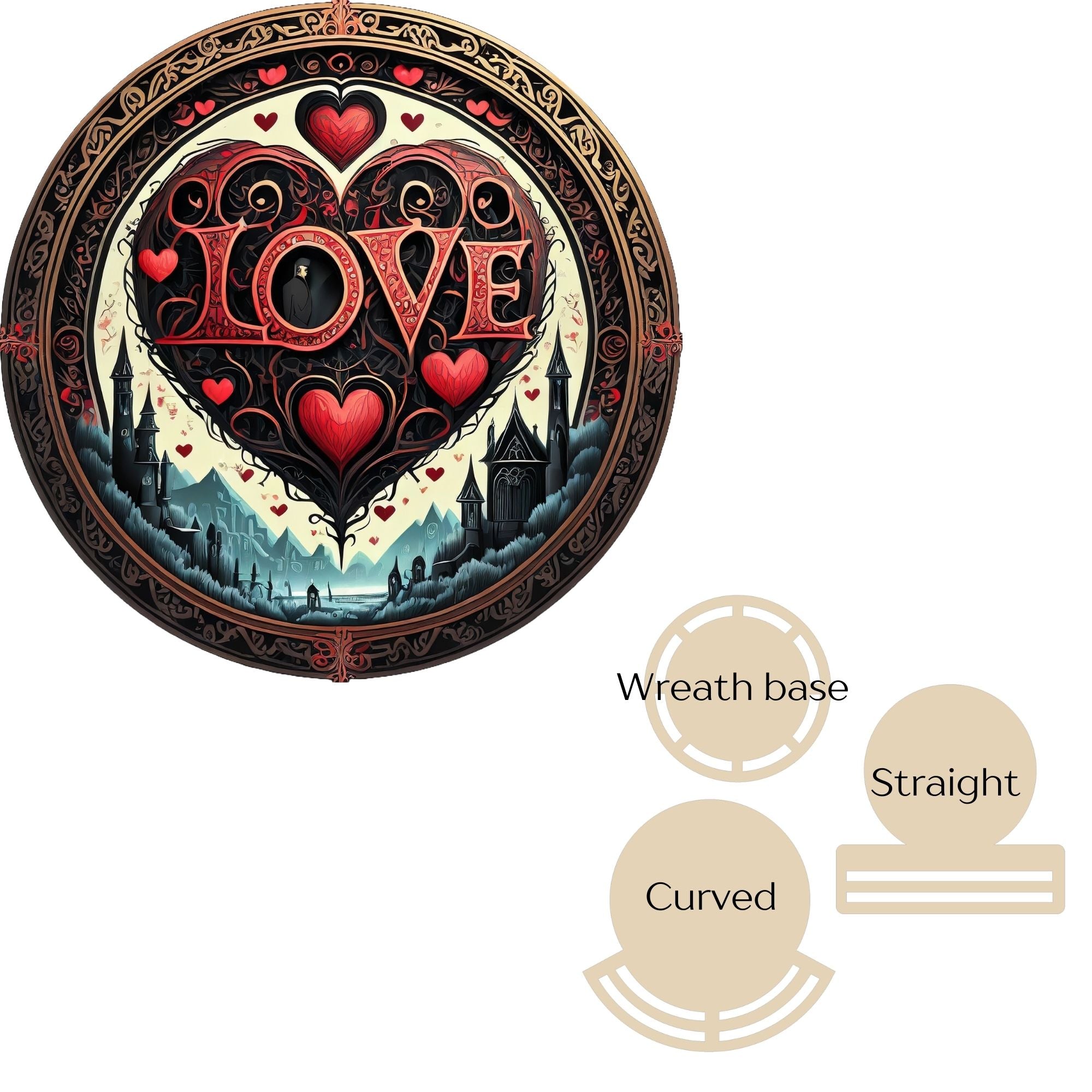 Gothic Valentine Wreath rail – Hot Mesh Mom Shop