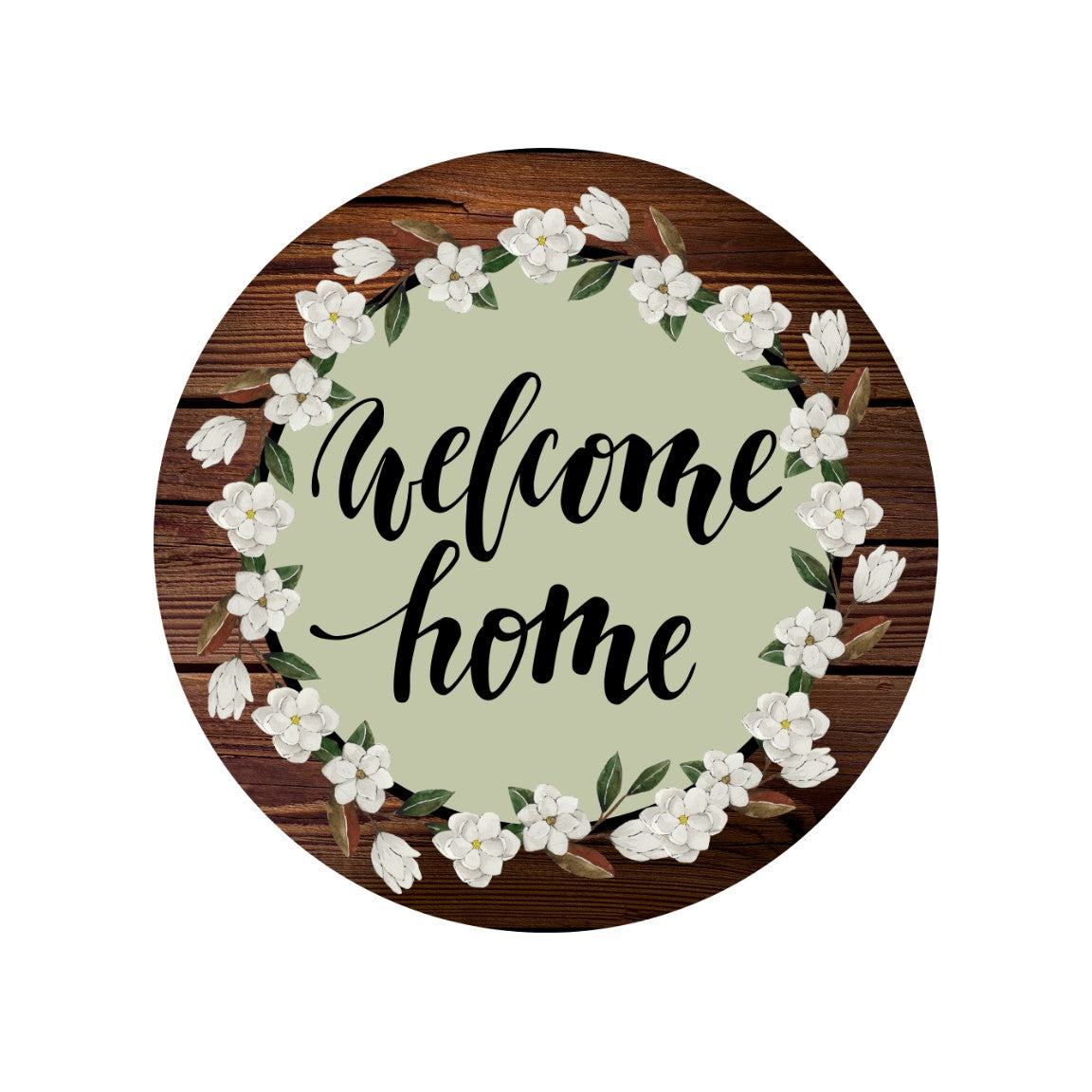 Welcome home magnolia wreath sign – Hot Mesh Mom Shop